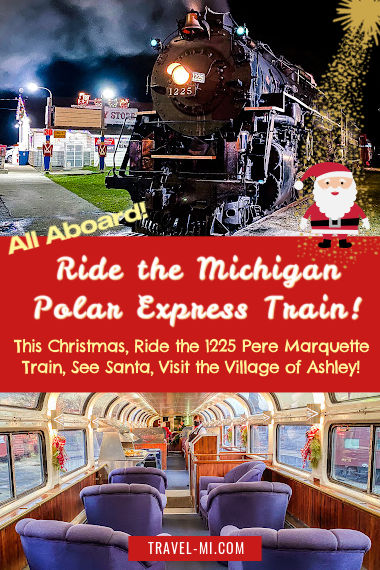 STEAM TRAIN Michigan Polar Express Pere Marquette1225